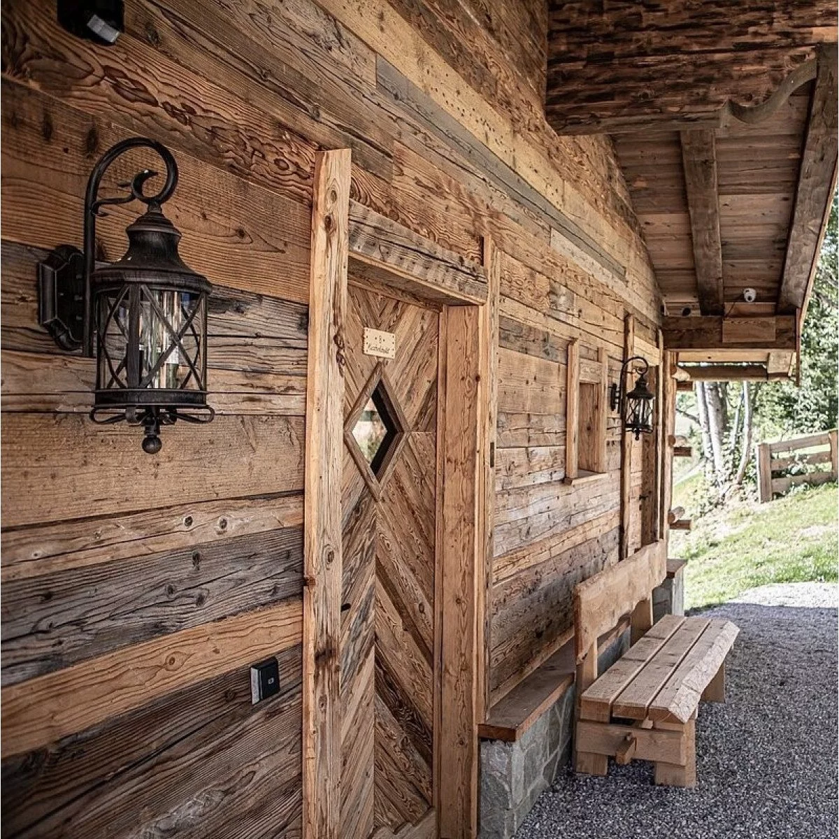 Applique extérieur Romantica brun rustique en aluminium