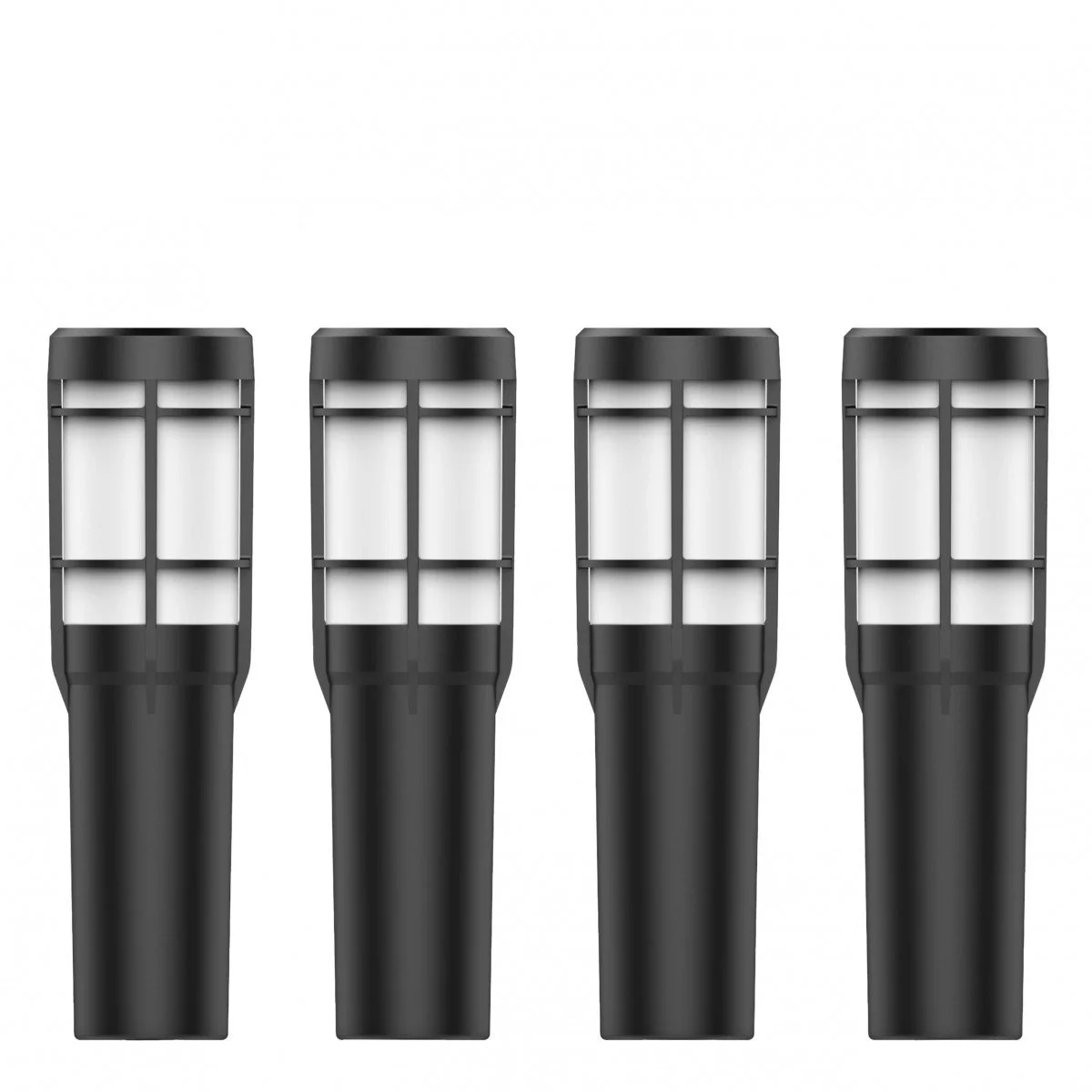 4x Fuego Solar Lampe de Jardin Noir | Nostalux.fr