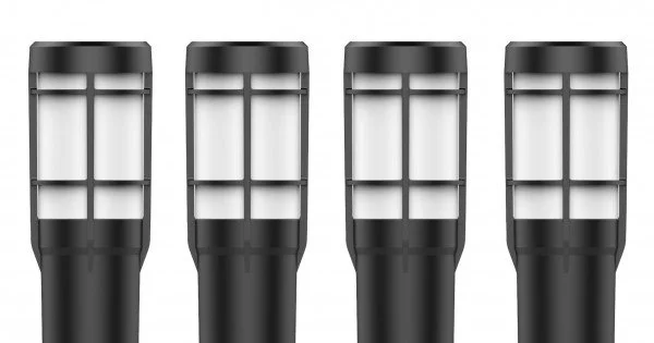 4x Fuego Solar Lampe de Jardin Noir | Nostalux.fr