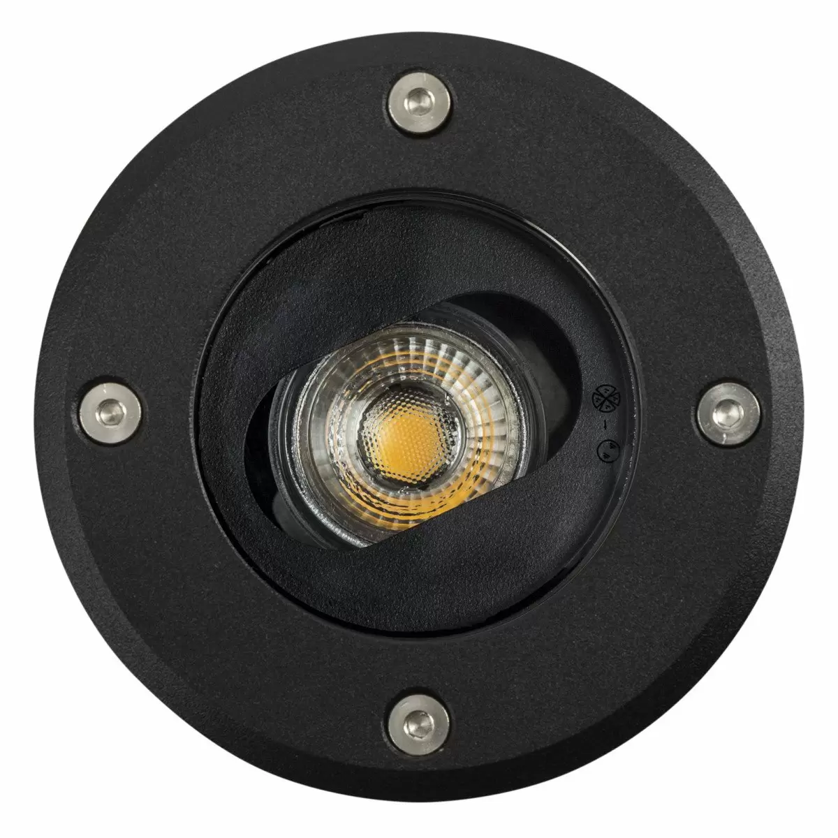 Spot au sol d'extérieur encastrable noir inox avec LED GU10