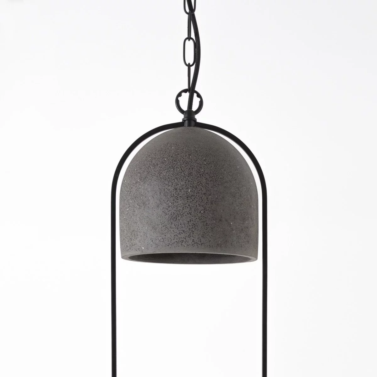 Lampe suspendue Pebble noire avec bac à plantes inclus
