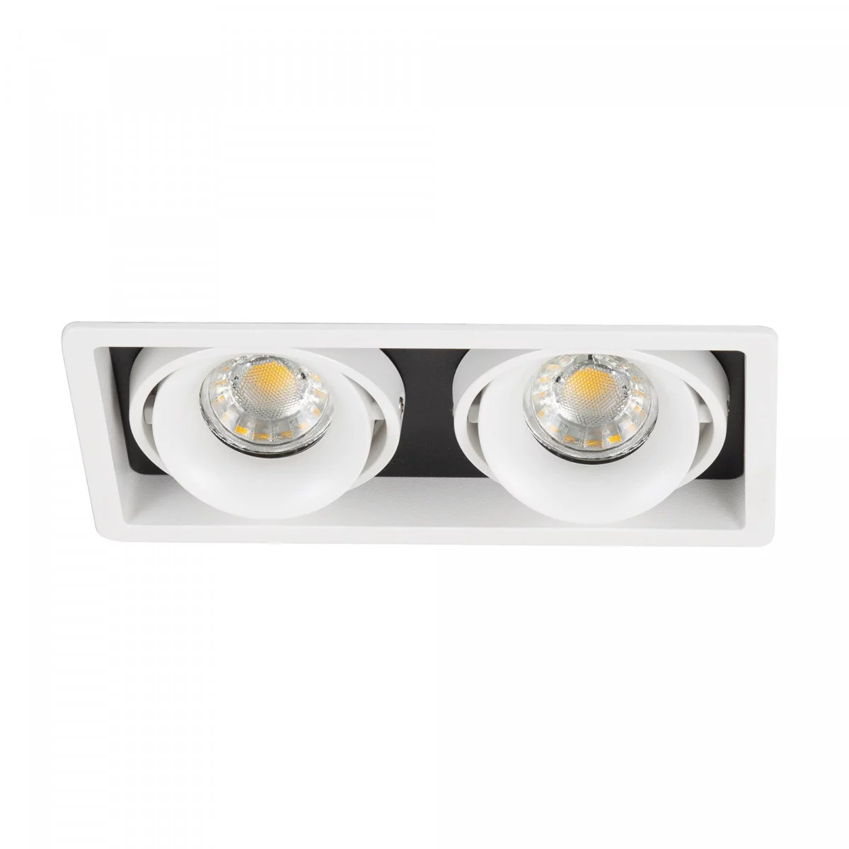 Set de 3 spots doubles à encastrer Bjorn 2 blancs orientables