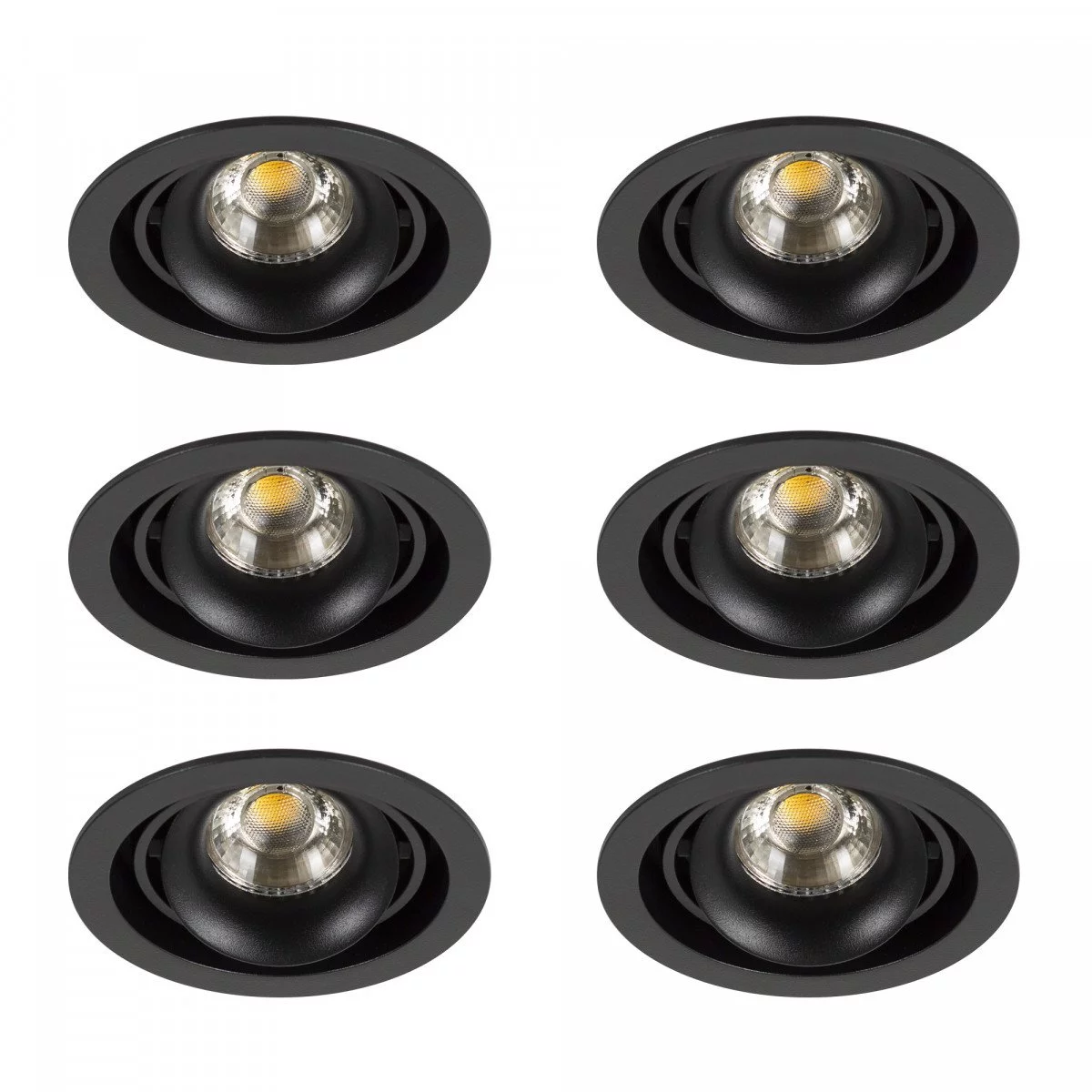 Set de 6 spots encastrables Bjorn 1 ronds noirs orientables