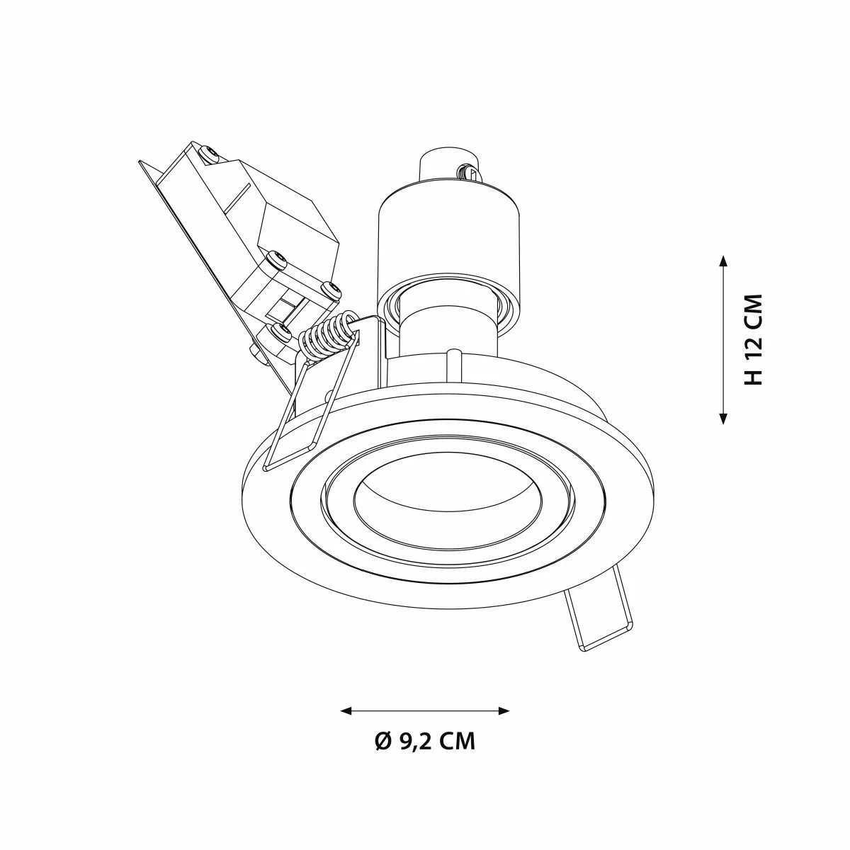 Set de 4 spots Lune encastrables orientables noir mat