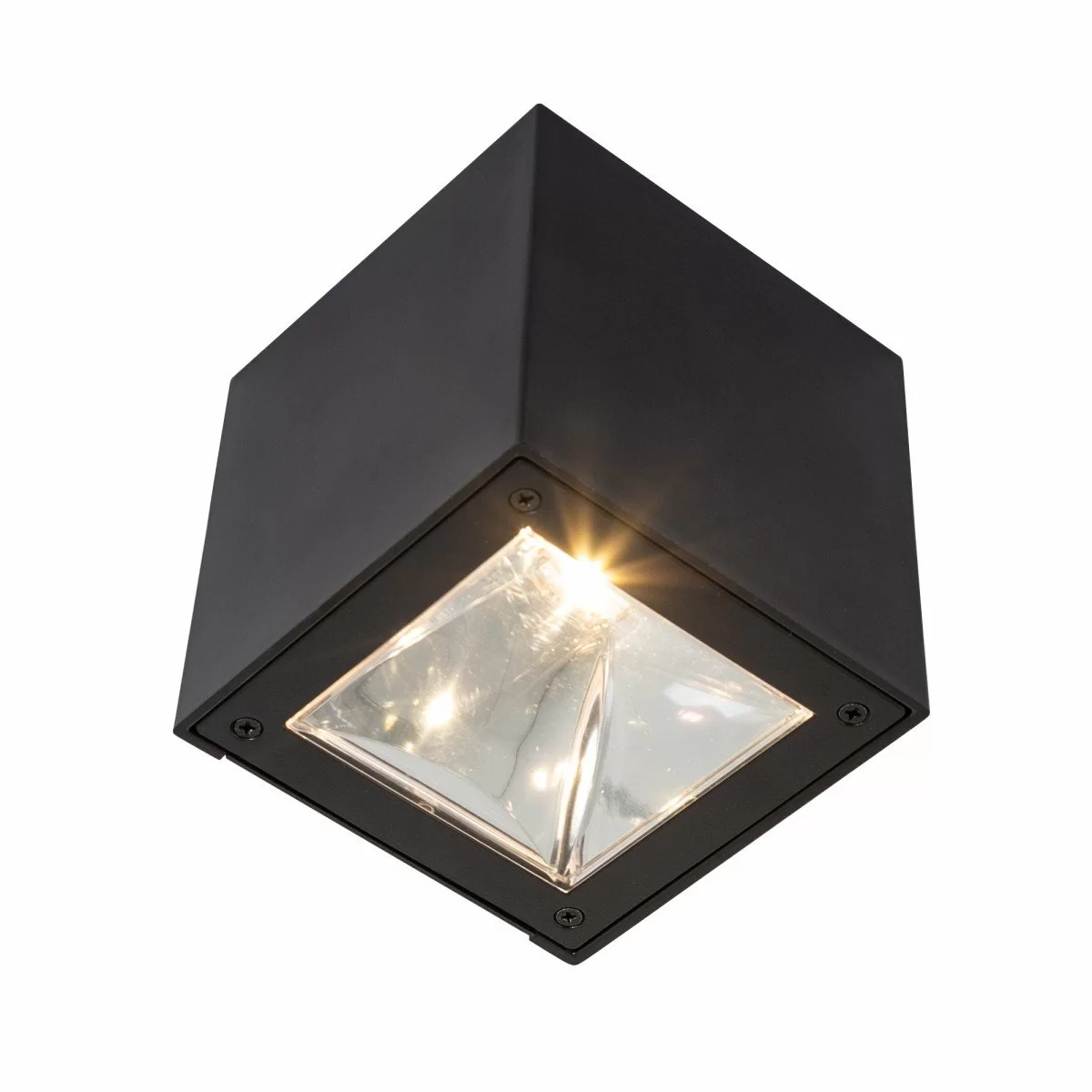 Applique murale LED Solar Cube noire carrée | Nostalux.fr