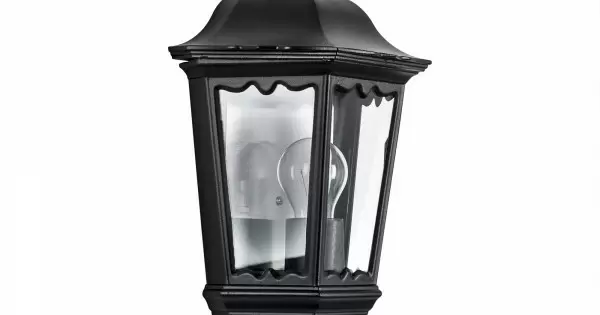 Applique d'extérieur plate, noire Ancona avec capteur