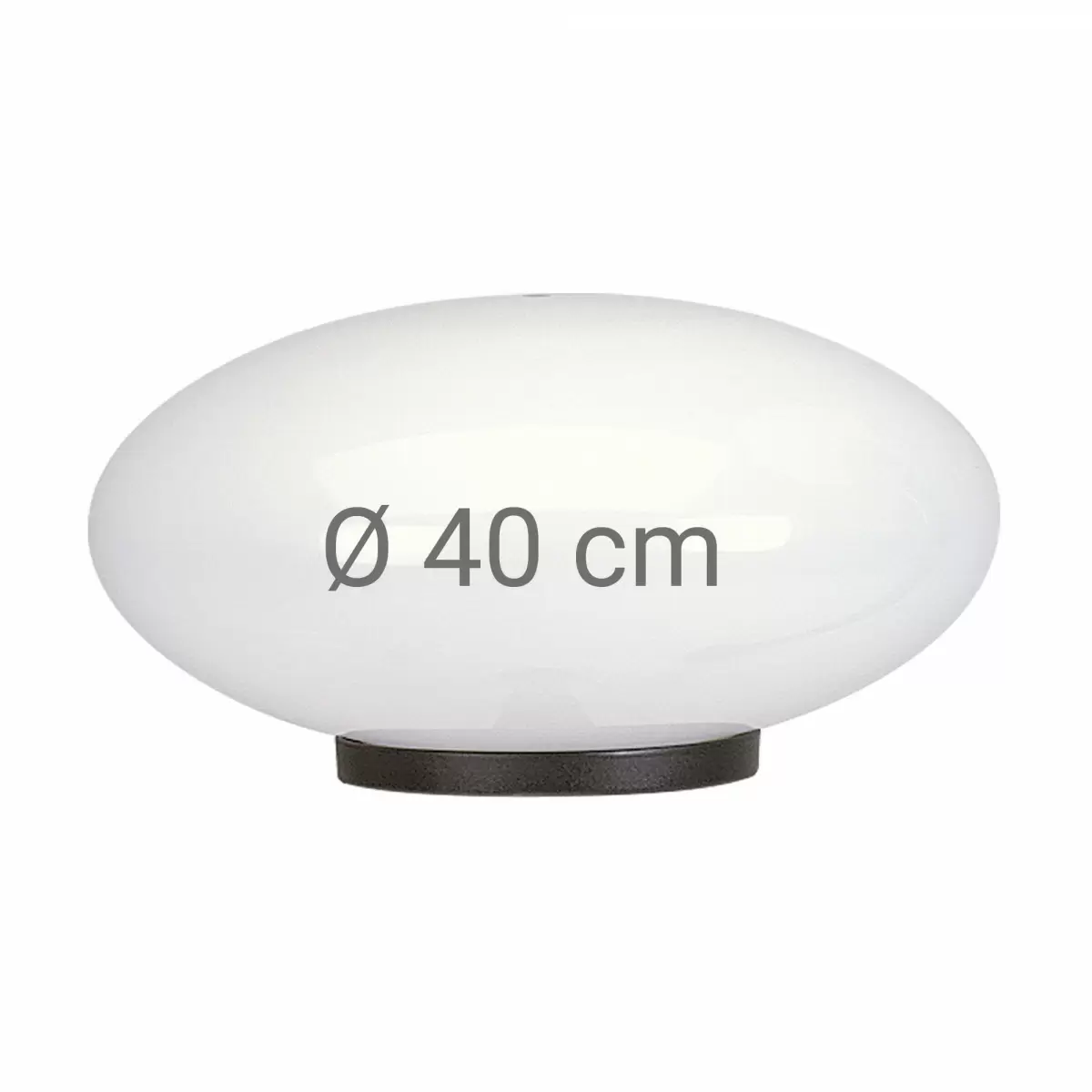 Globe ovale blanc opalin avec collerette
